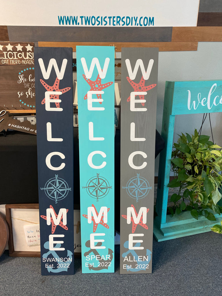 Sign Design - Porch Sign - Welcome Beachy Version – Two Sisters DIY